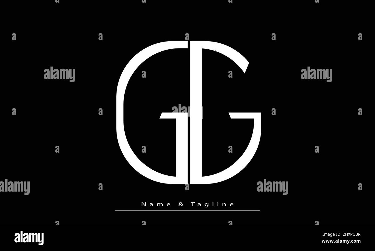 Gg letter logo Black and White Stock Photos & Images - Alamy