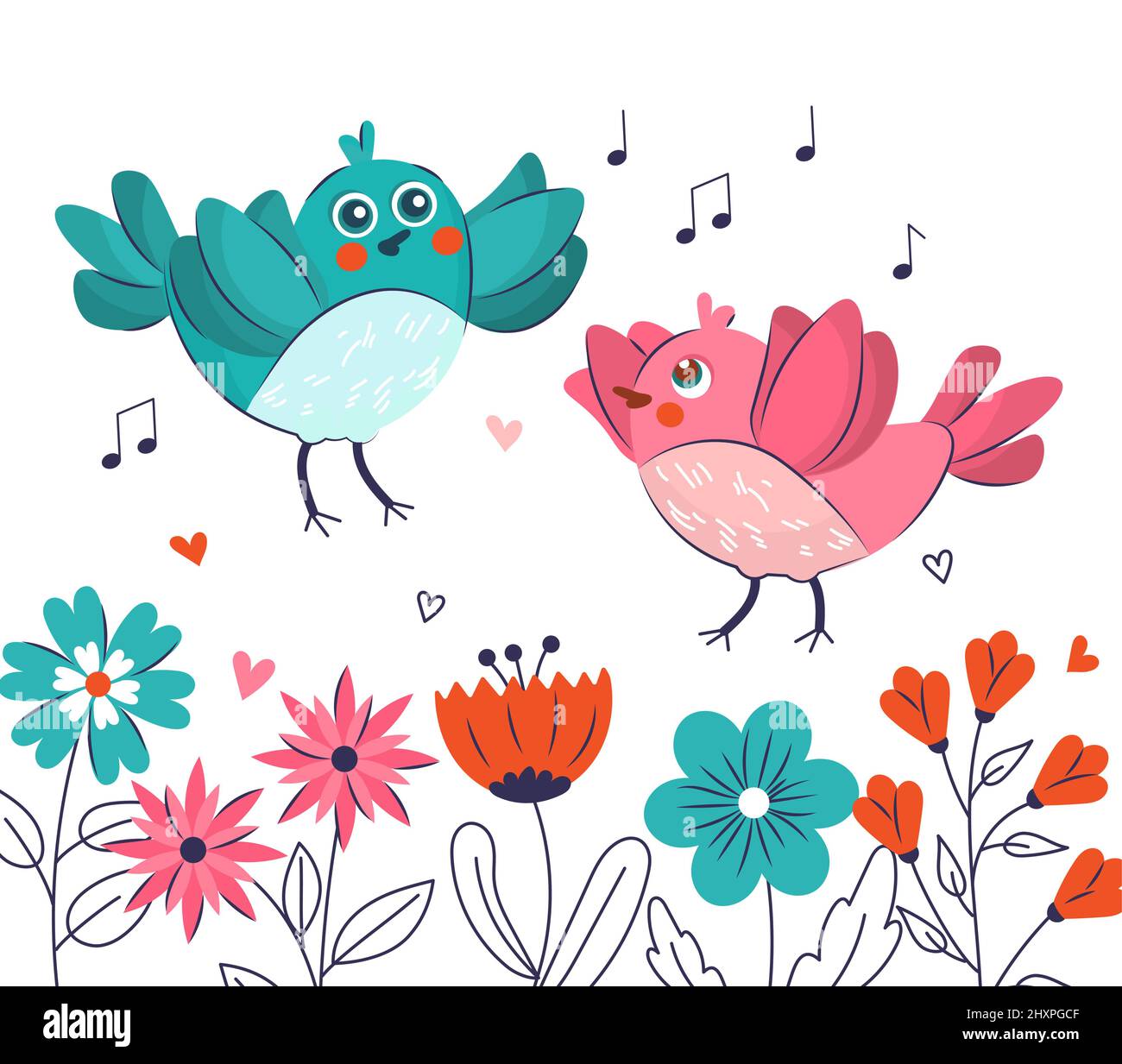 Birds sing songs Stock Vector Image & Art - Alamy