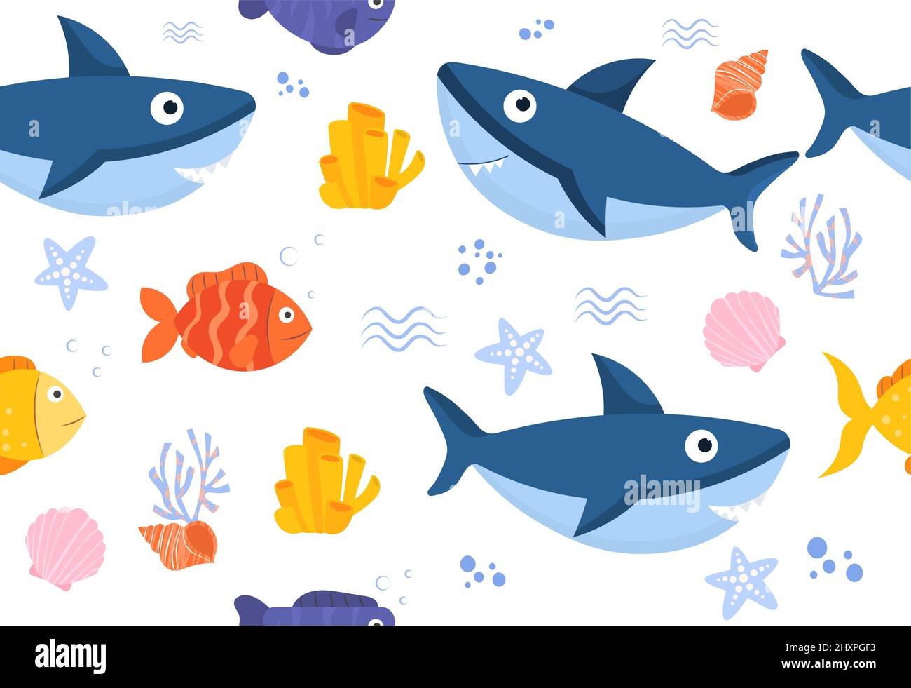 Seamless texture shellfish starfish Cut Out Stock Images & Pictures - Alamy