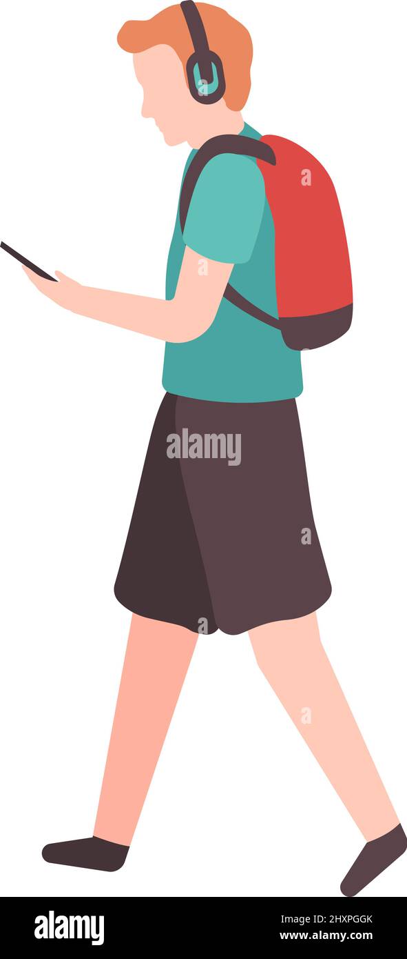 Happy young guy listening Stock Vector Images - Alamy