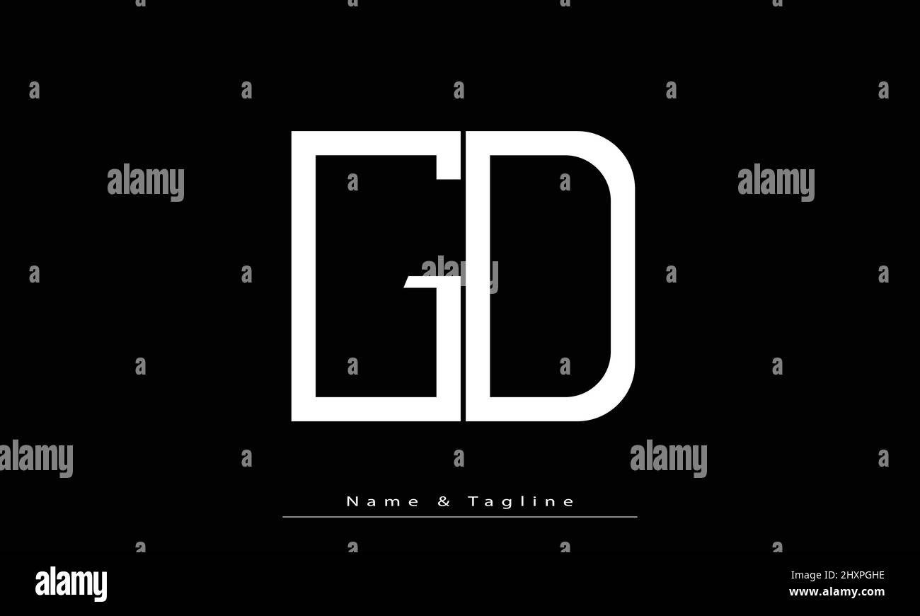Gd minimal logo Black and White Stock Photos & Images - Alamy