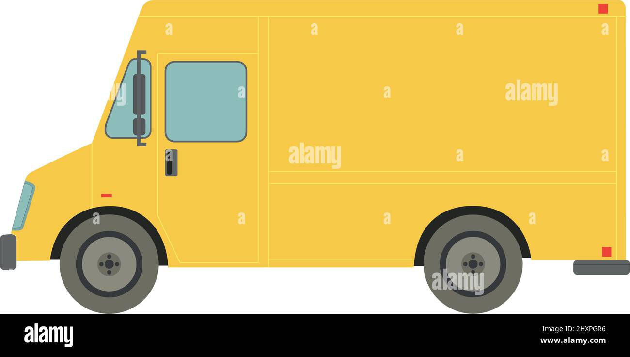 Large yellow van on a white background - Vector illustration Stock ...