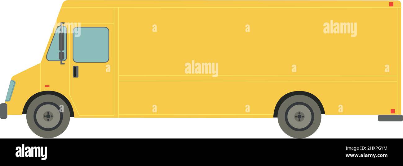 Large yellow van on a white background - Vector illustration Stock ...