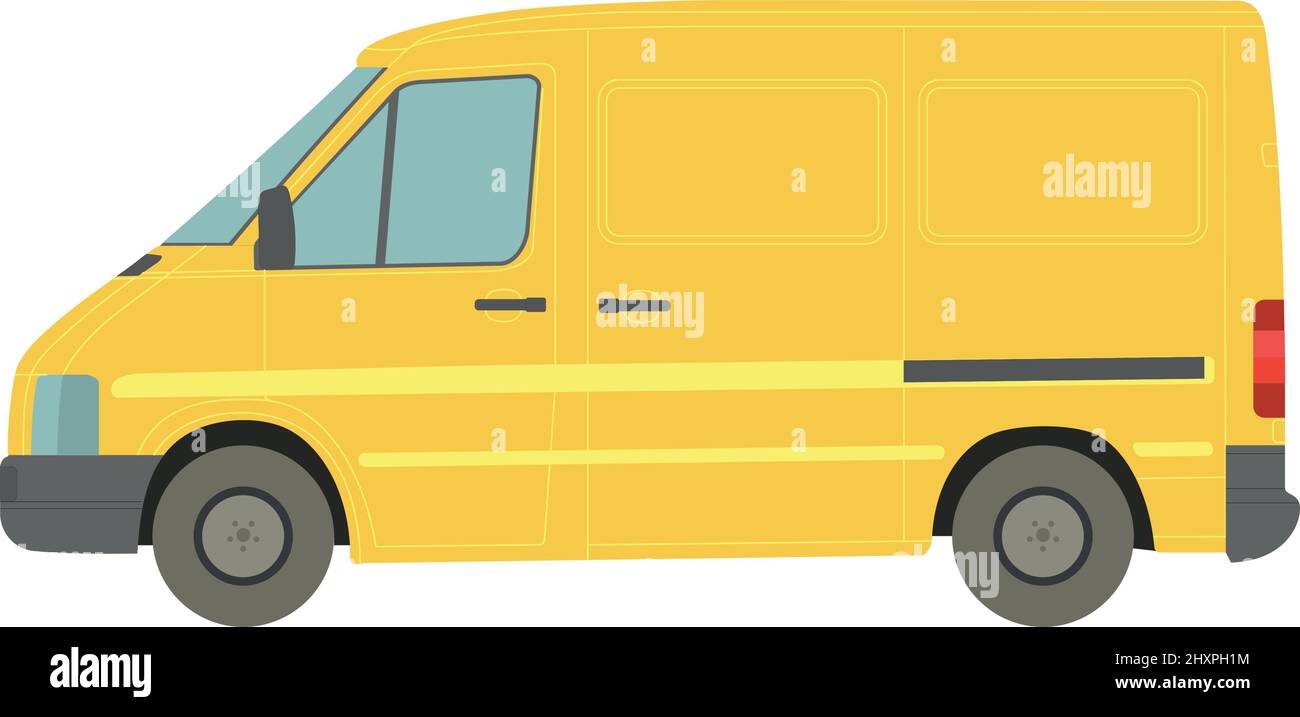 Large yellow van on a white background - Vector illustration Stock ...