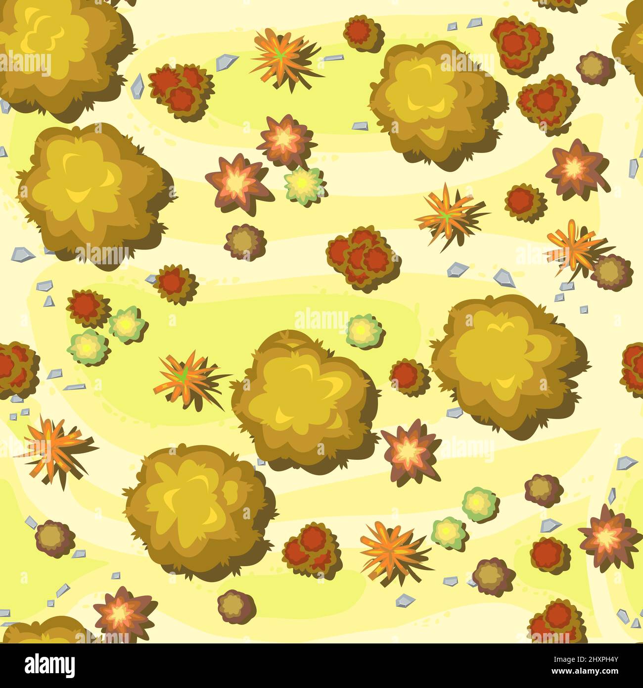 Autumn landscape top view. Scene with yellow and orange trees and ...