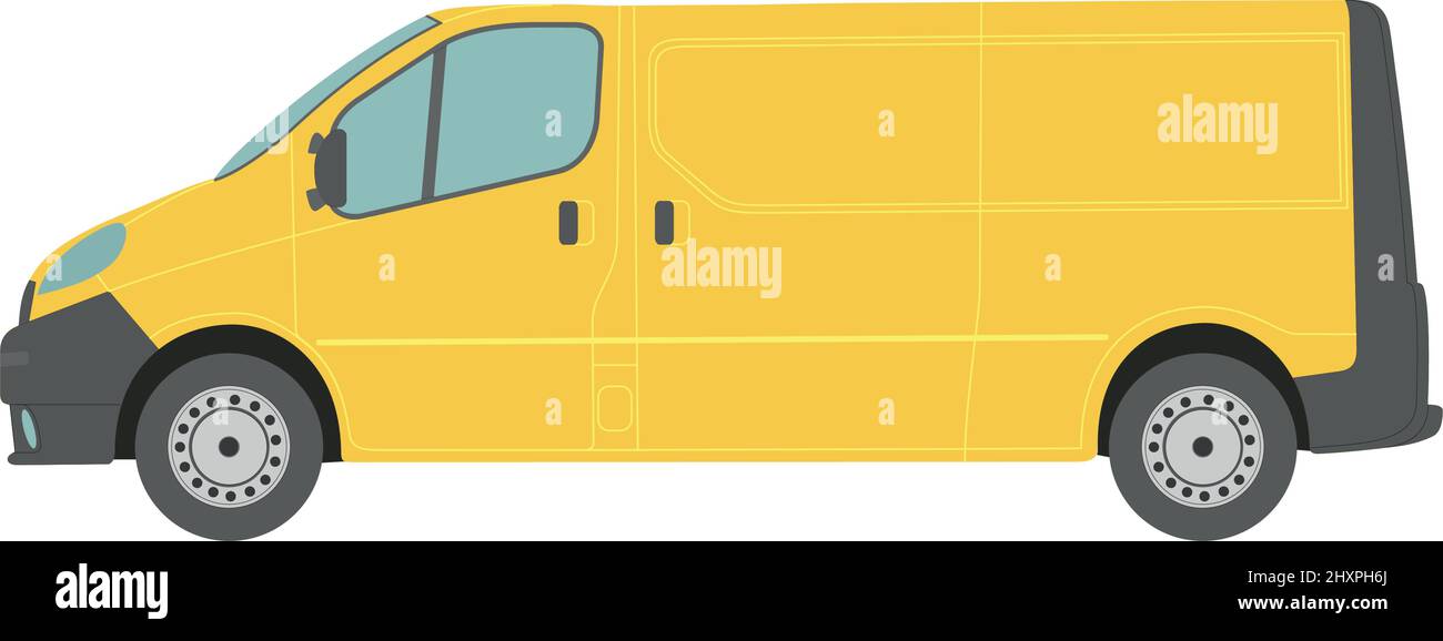 Large yellow van on a white background - Vector illustration Stock ...