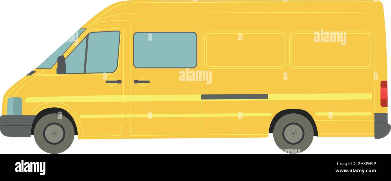 Large yellow van on a white background - Vector illustration Stock ...