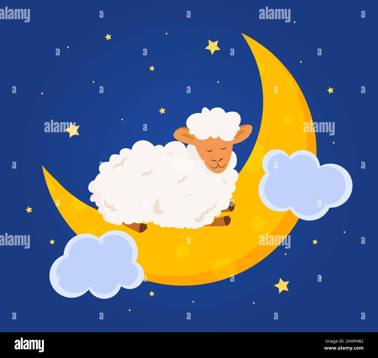 Sleeping sheep on moon Stock Vector Image & Art - Alamy