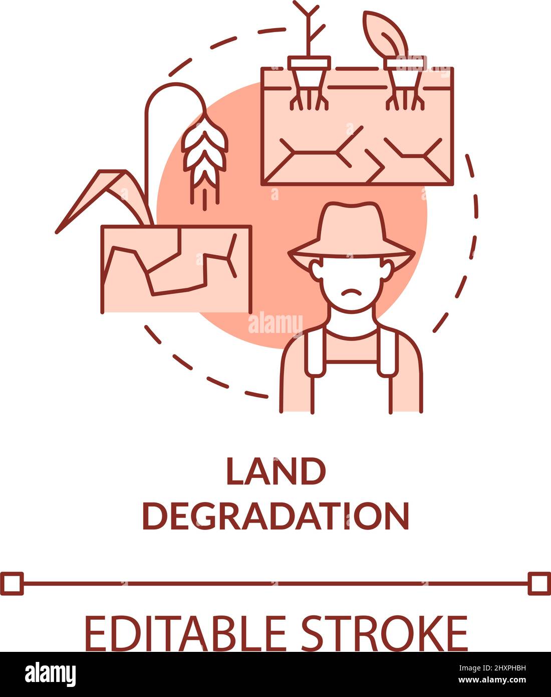Land degradation red concept icon Stock Vector Image & Art - Alamy