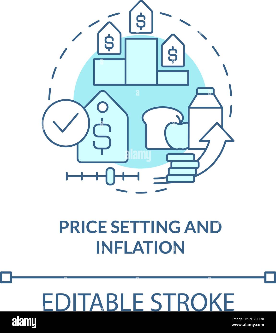 Price setting and inflation turquoise concept icon Stock Vector Image ...