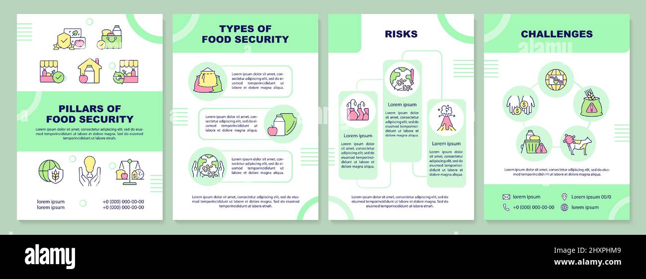 Pillars of food security brochure template Stock Vector Image & Art - Alamy