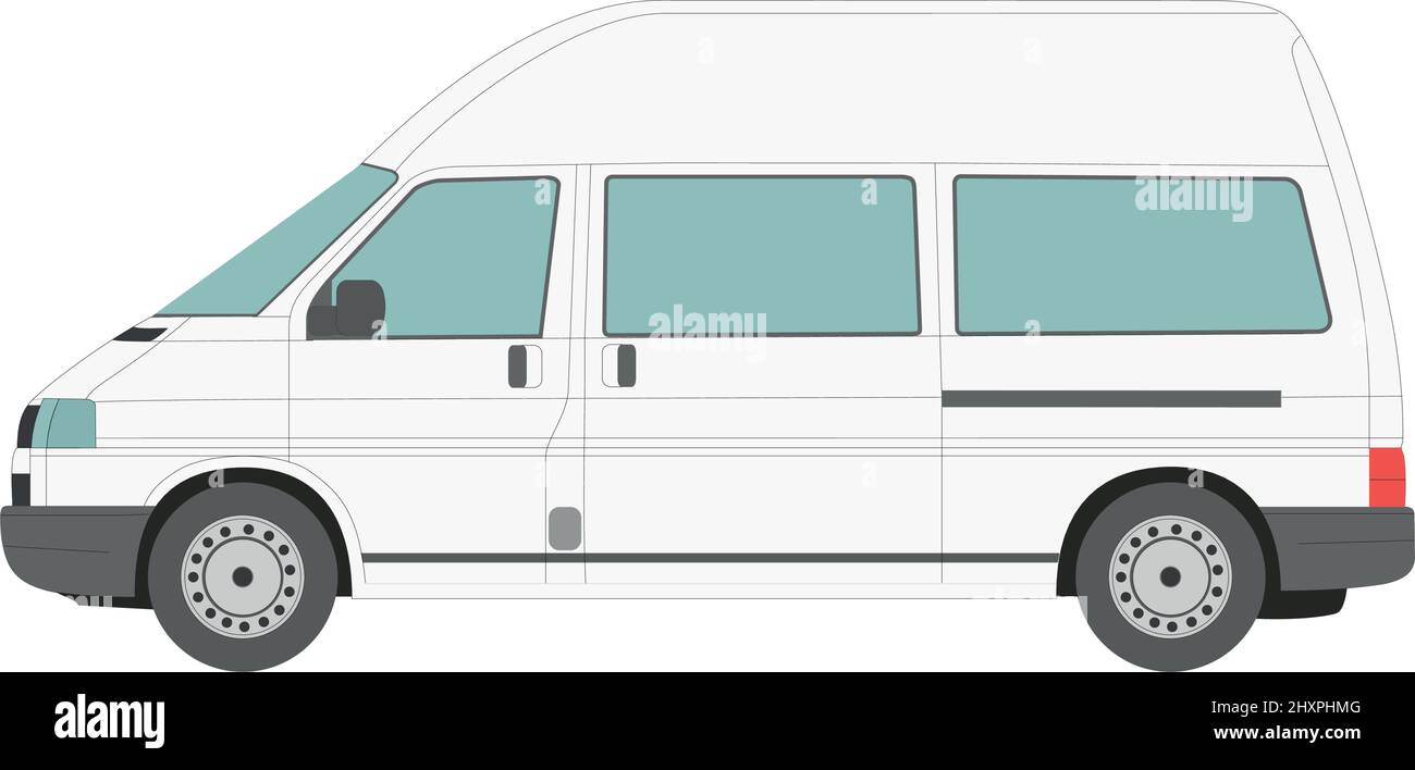 Big white passenger truck isolated on white background - Vector ...