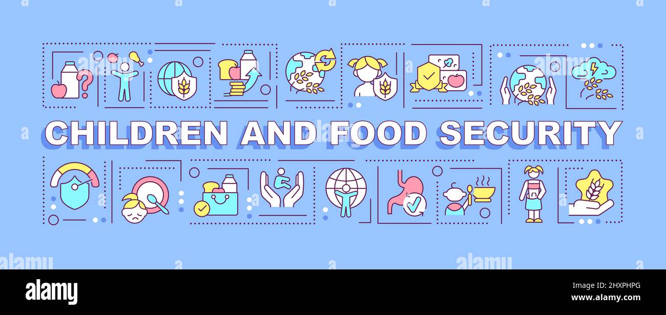 Children and food security word concepts blue banner Stock Vector Image ...