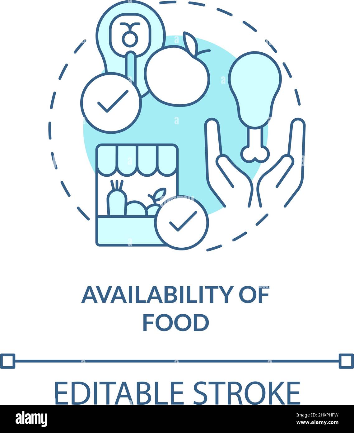 Availability of food turquoise concept icon Stock Vector Image & Art ...