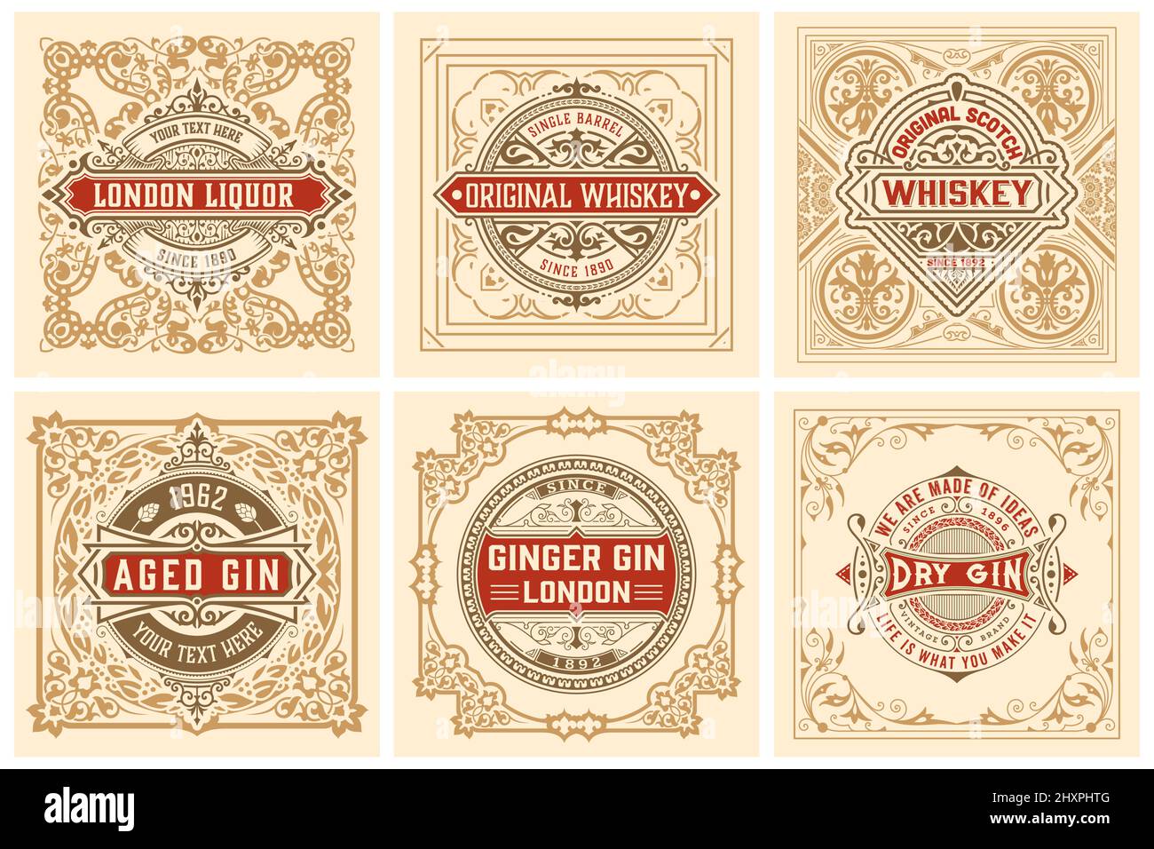 Set of 6 labels. Western style Stock Vector Image & Art - Alamy