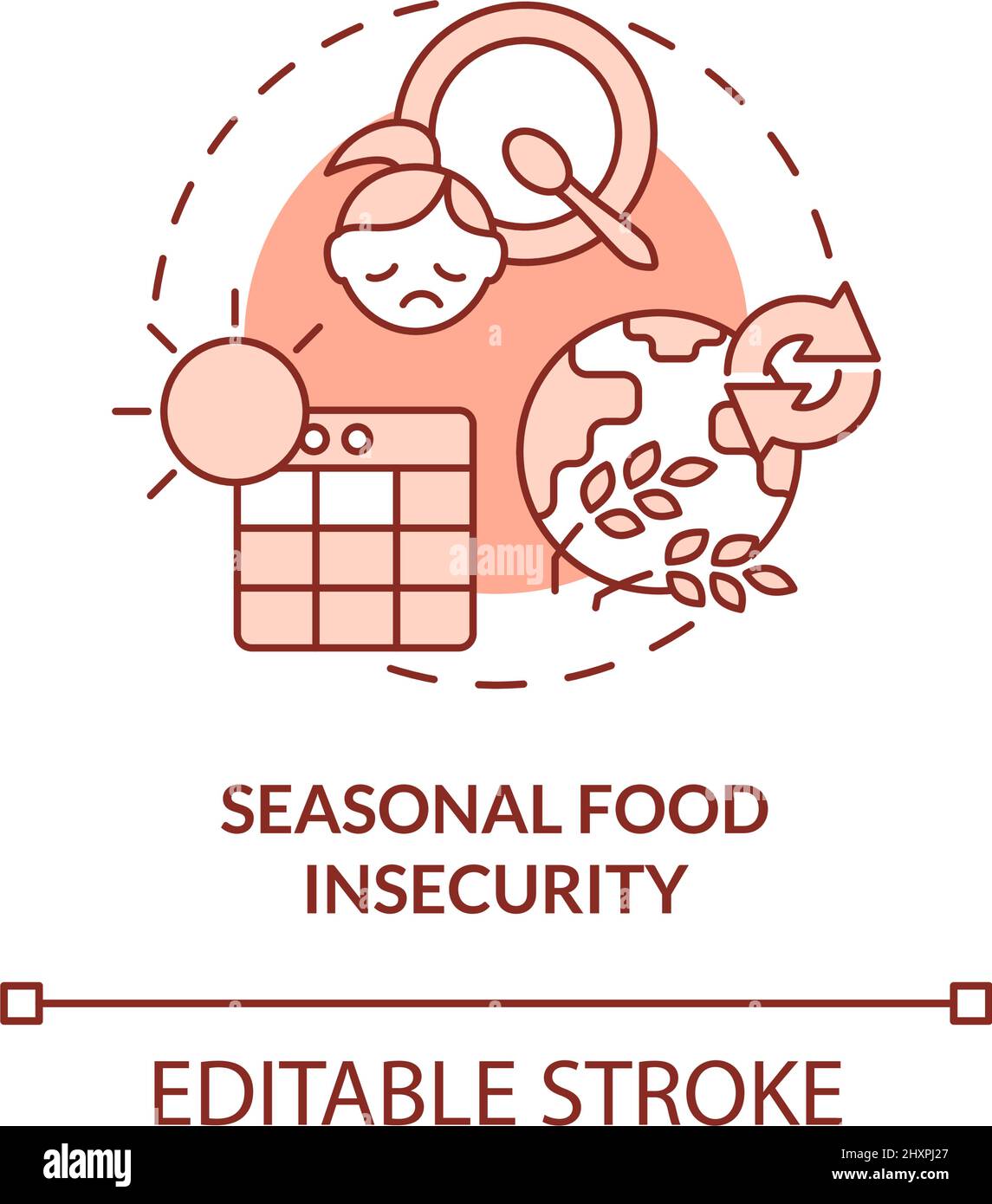 Seasonal food insecurity red concept icon Stock Vector Image & Art - Alamy