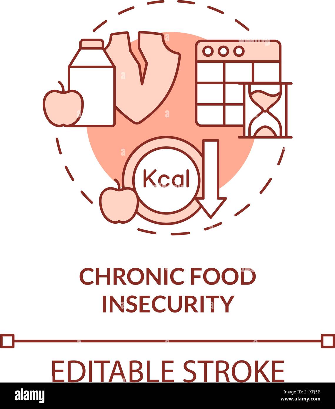 Chronic food insecurity red concept icon Stock Vector Image & Art - Alamy