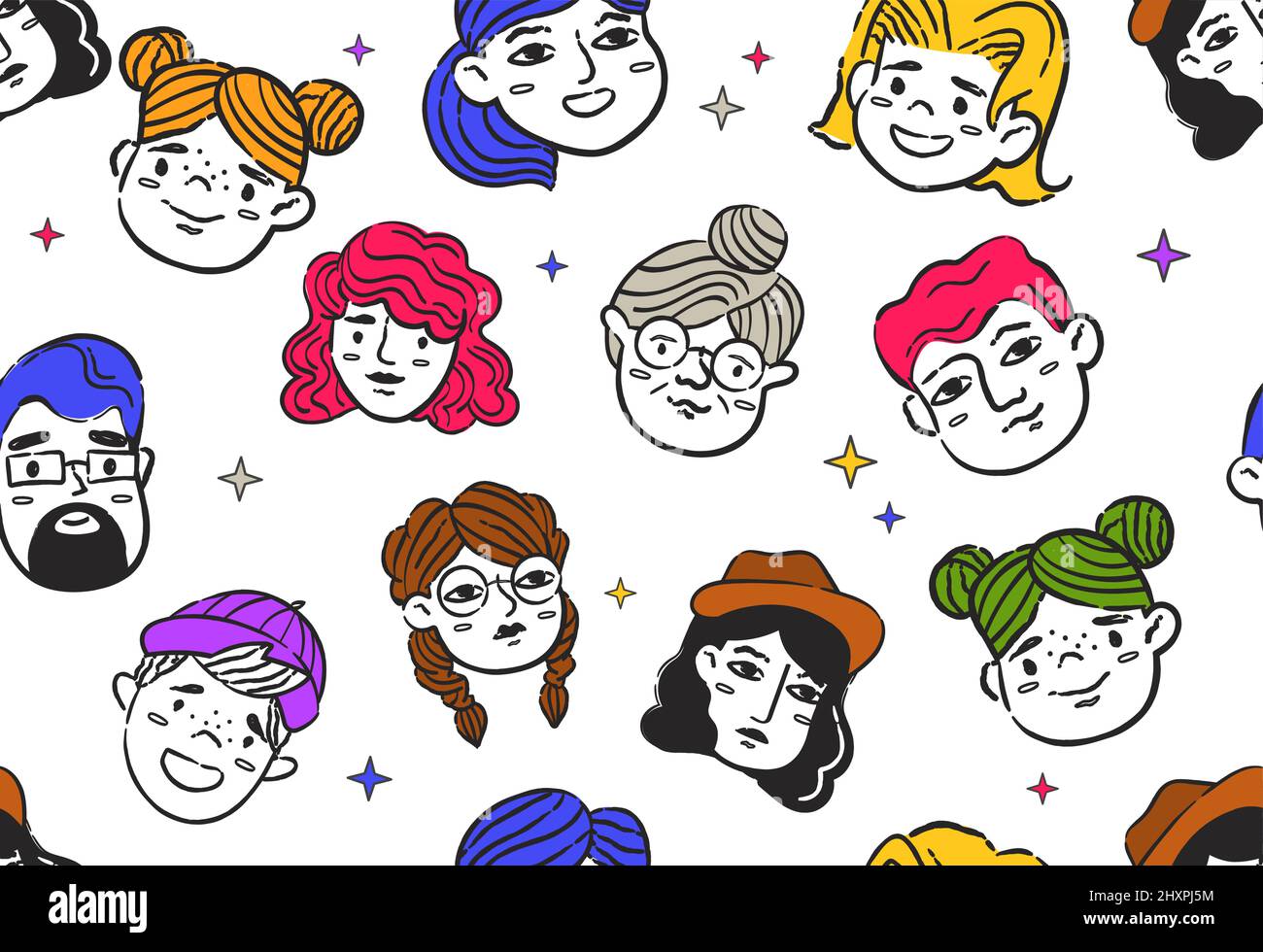 Faces seamless pattern Stock Vector Image & Art - Alamy