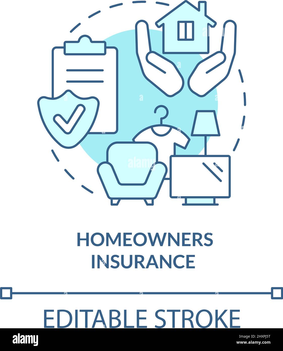 Homeowners insurance turquoise concept icon Stock Vector Image & Art ...