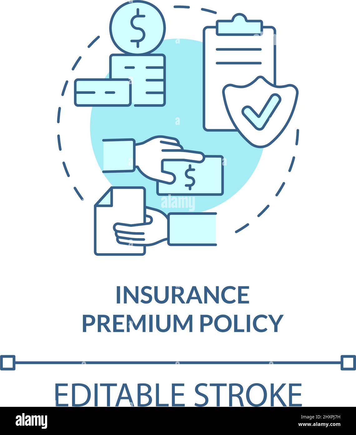 Insurance premium policy turquoise concept icon Stock Vector Image ...