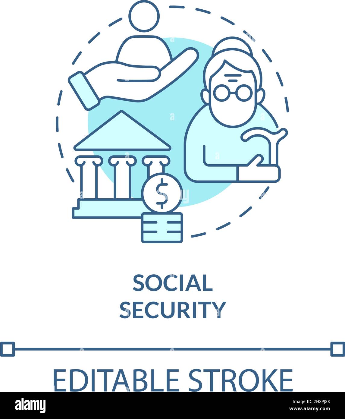 Social security turquoise concept icon Stock Vector Image & Art - Alamy