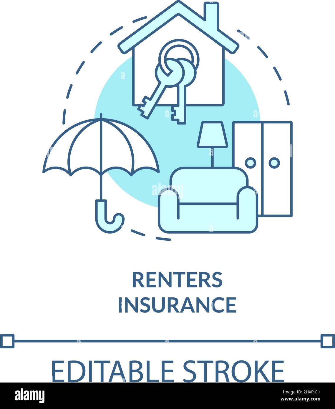 Renters insurance turquoise concept icon Stock Vector Image & Art - Alamy