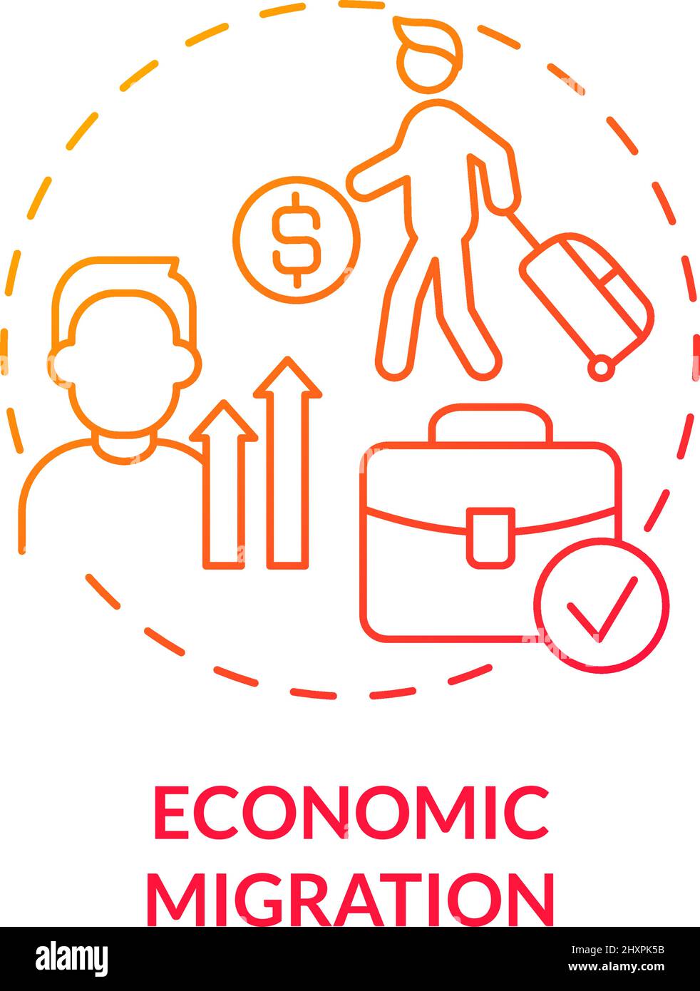 Economic migration red gradient concept icon Stock Vector Image & Art ...