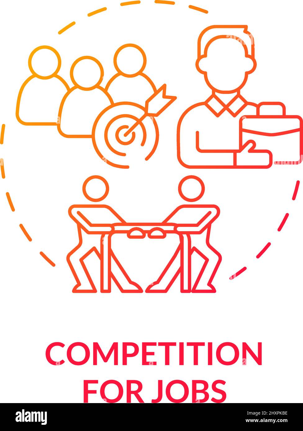 Competition for jobs red gradient concept icon Stock Vector Image & Art ...