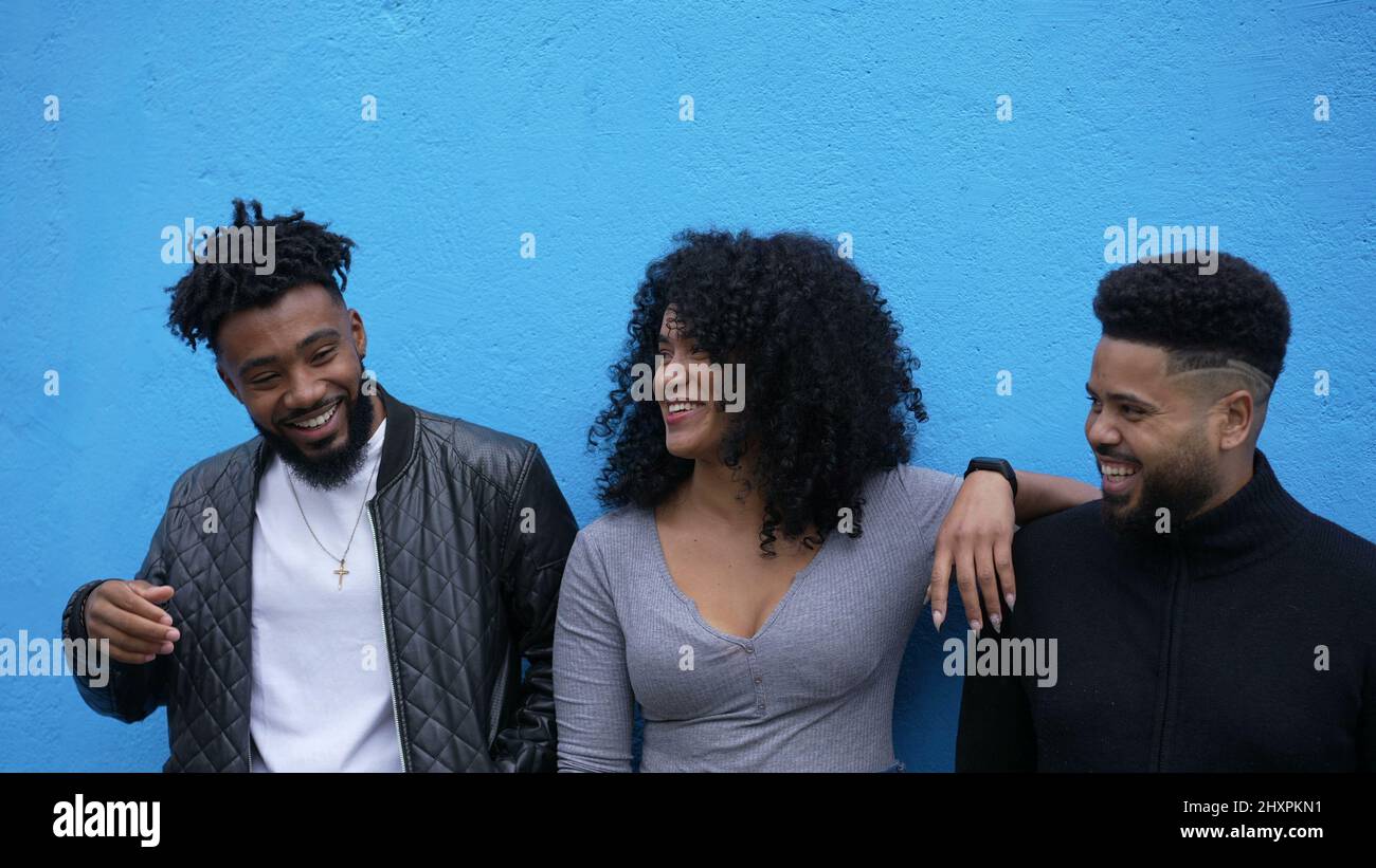 Happy friends laughing and smiling a group of latin people real life ...