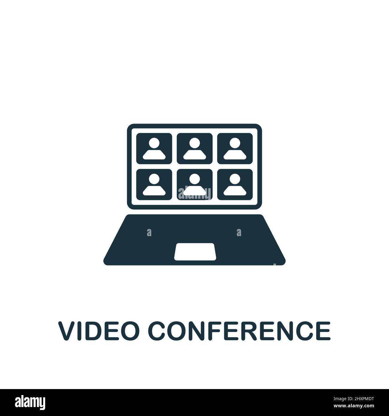 Video Conference icon. Monochrome simple icon for templates, web design ...