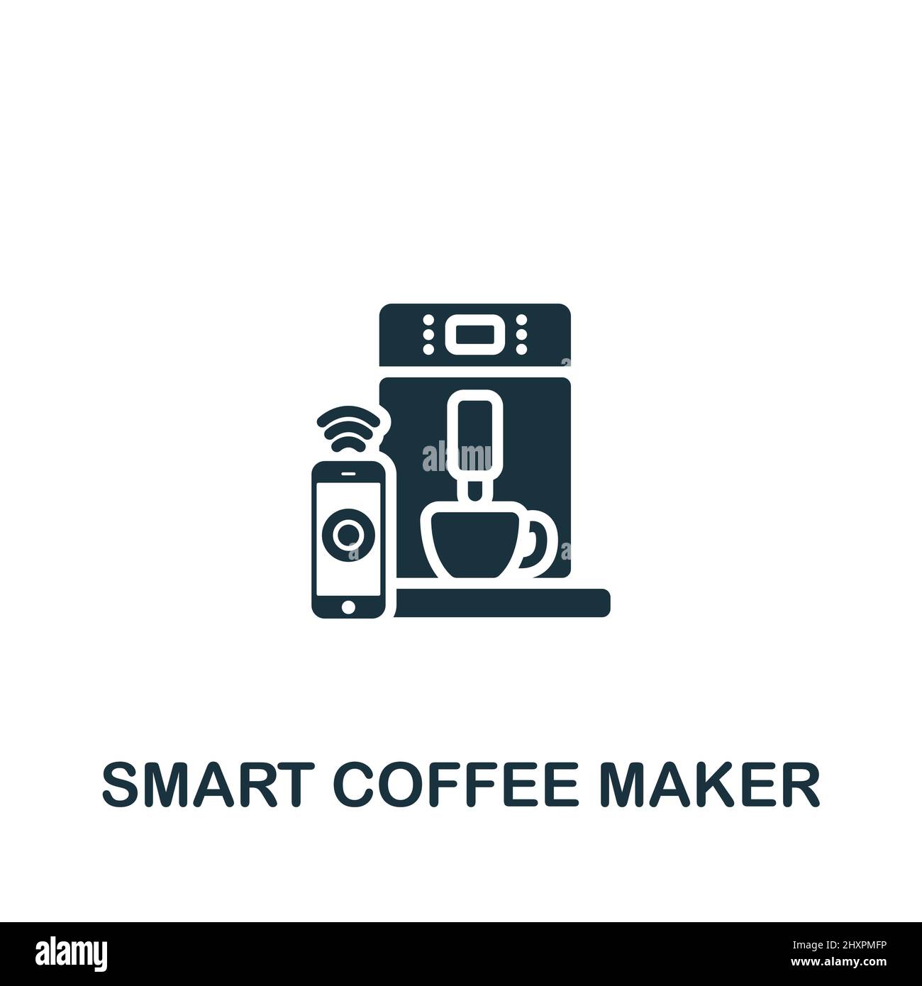 Smart Coffee Maker icon. Monochrome simple icon for templates, web ...