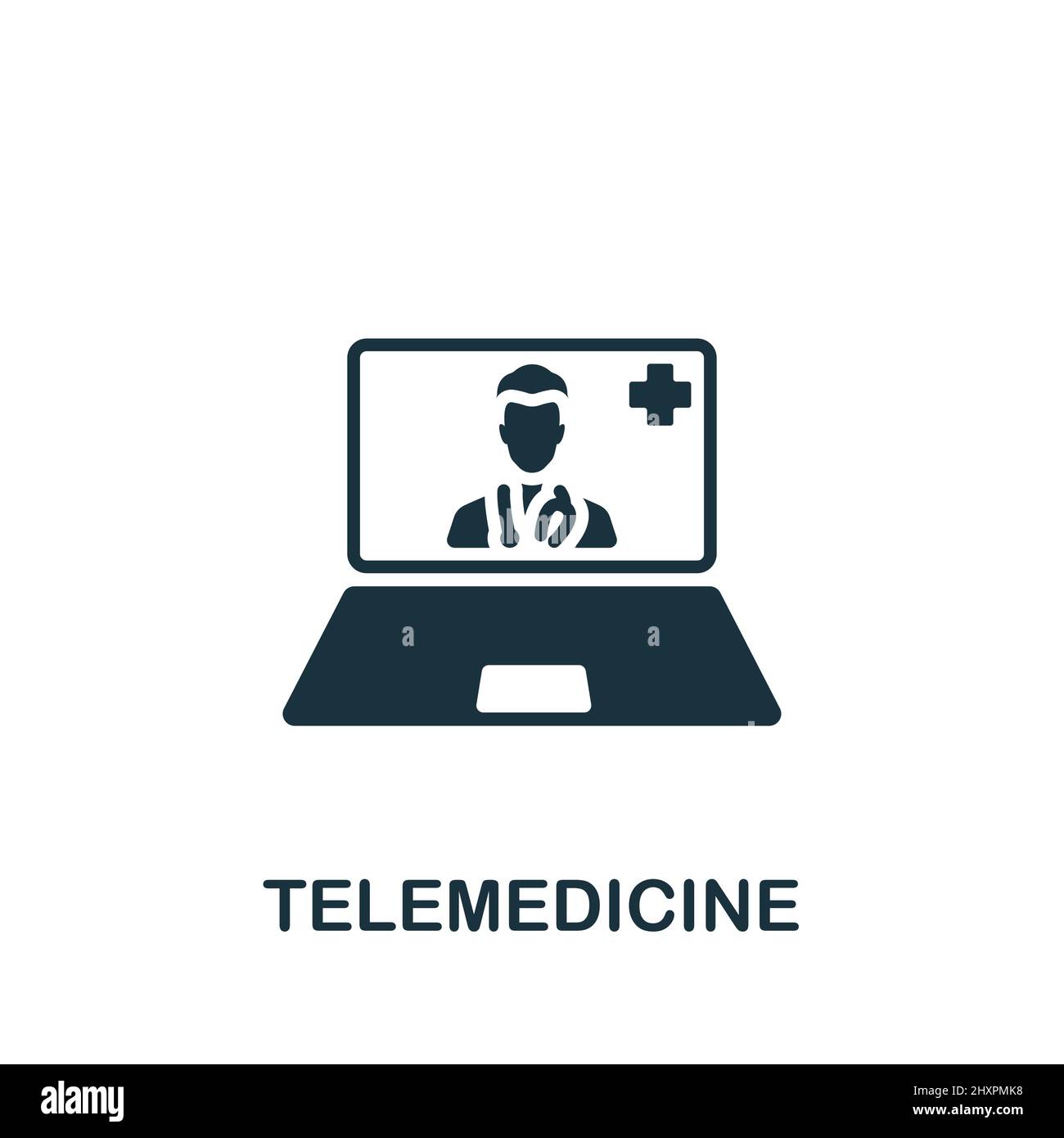 Telemedicine icon. Monochrome simple icon for templates, web design and ...