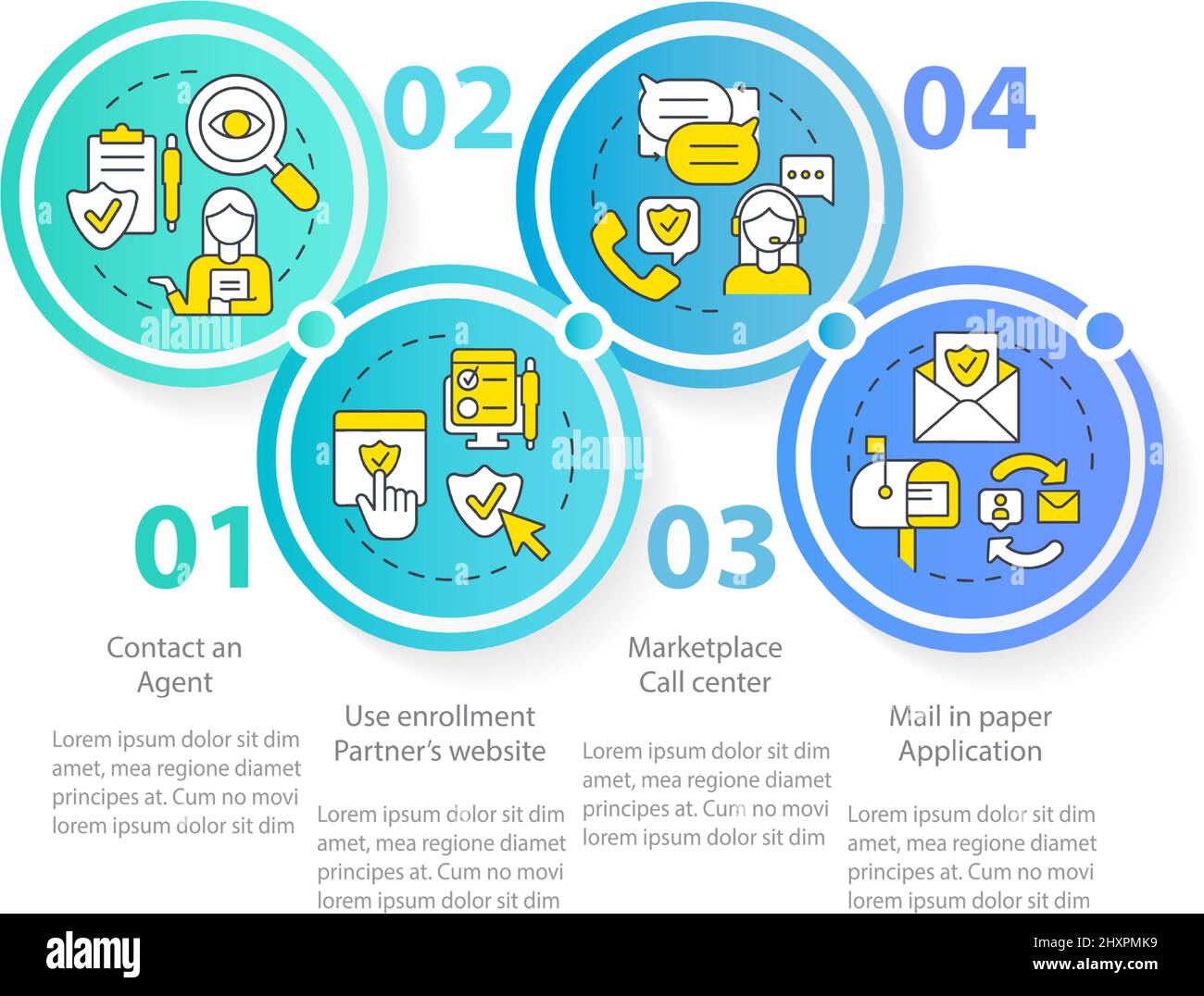 Ways to apply insurance circle infographic template Stock Vector Image ...