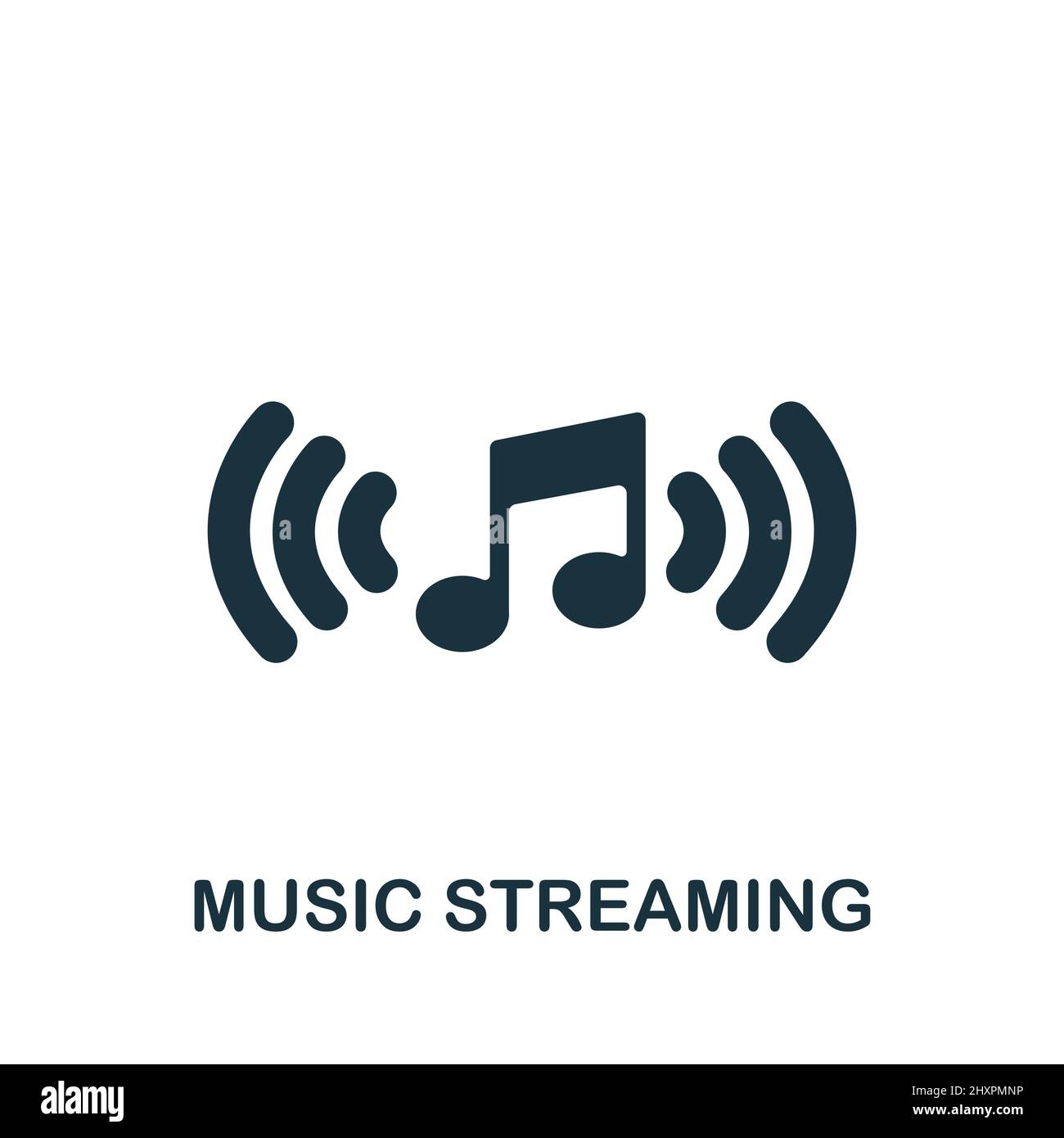 Music Streaming icon. Monochrome simple icon for templates, web design ...