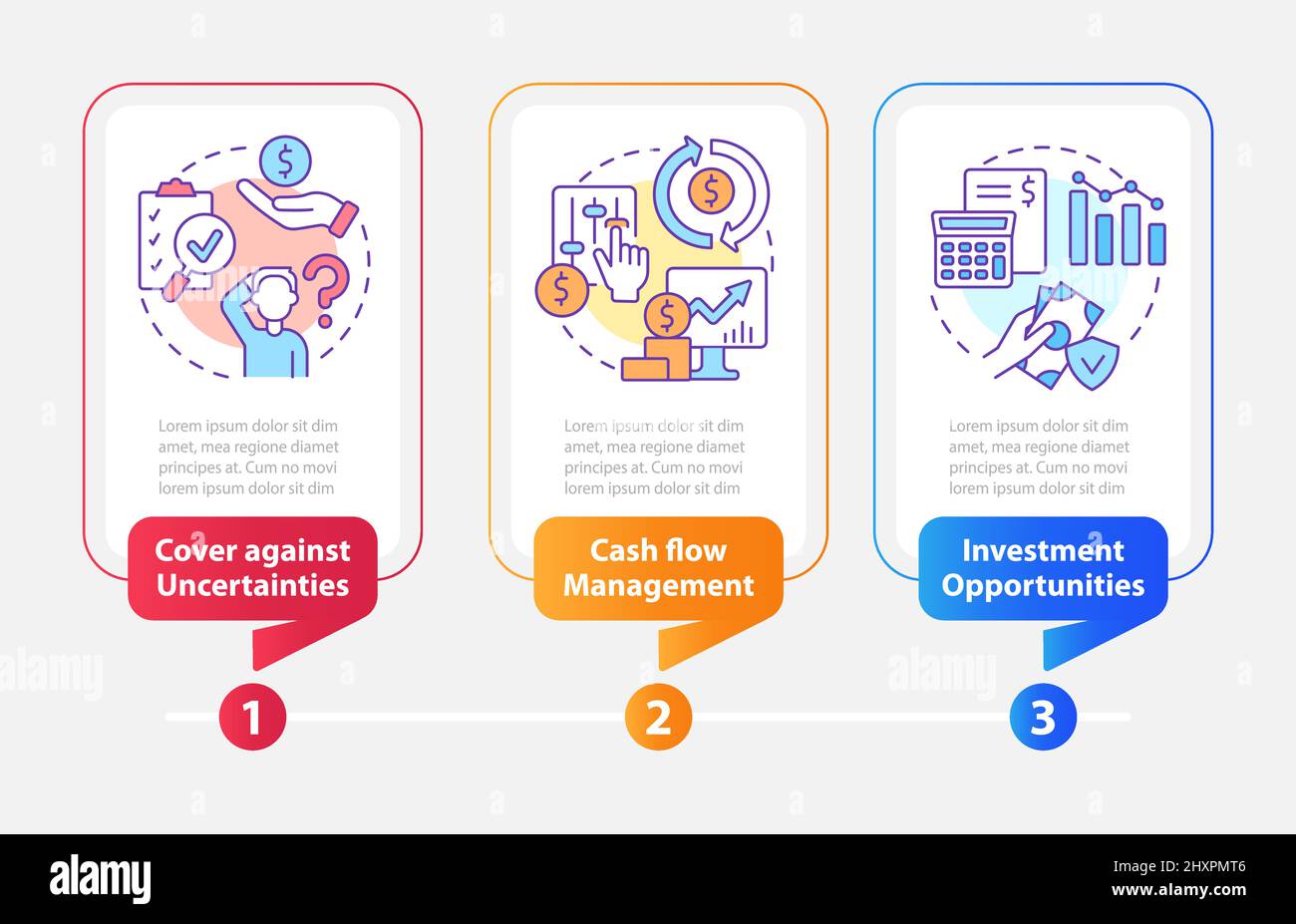 Advantages of insurance rectangle service infographic template Stock ...