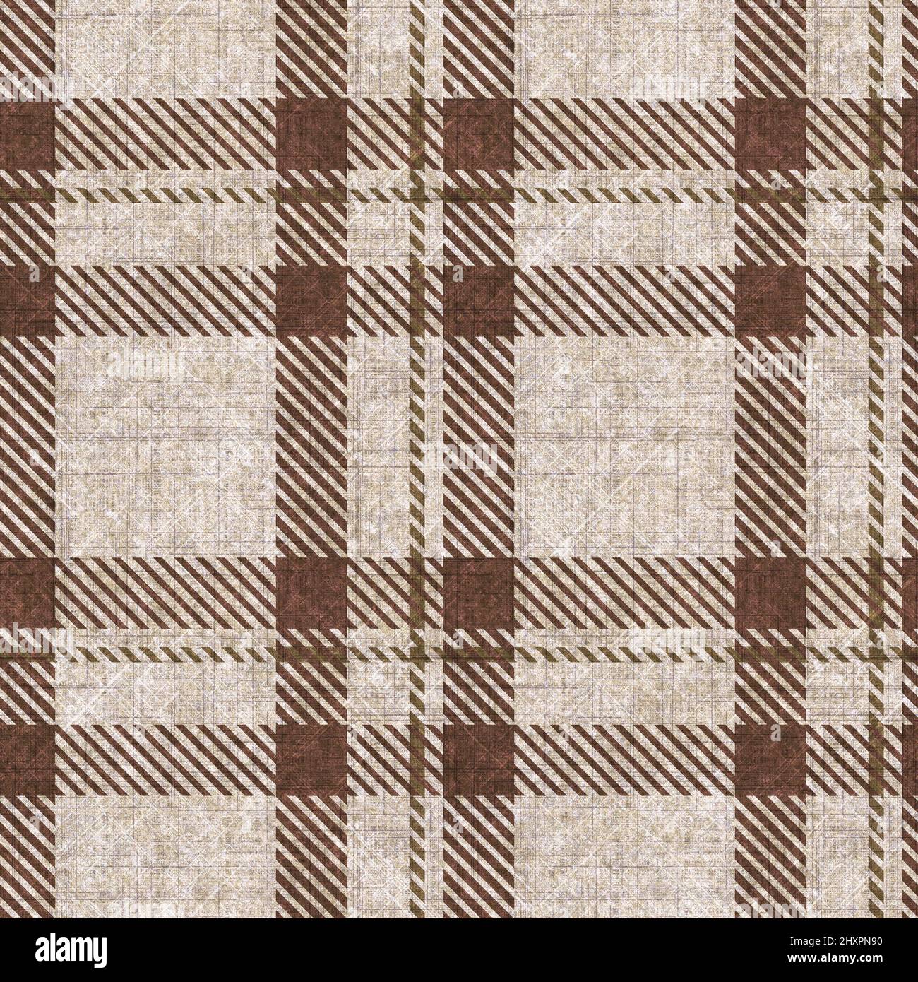 Sepia brown neutral woven plaid texture background. Seamless old worn ...