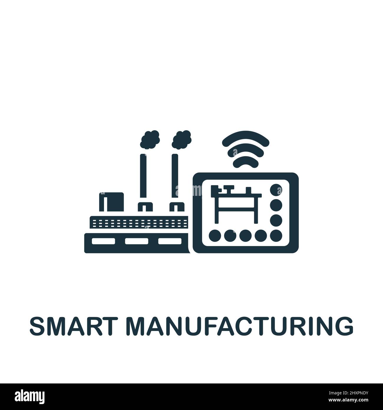 Smart Manufacturing icon. Monochrome simple icon for templates, web ...