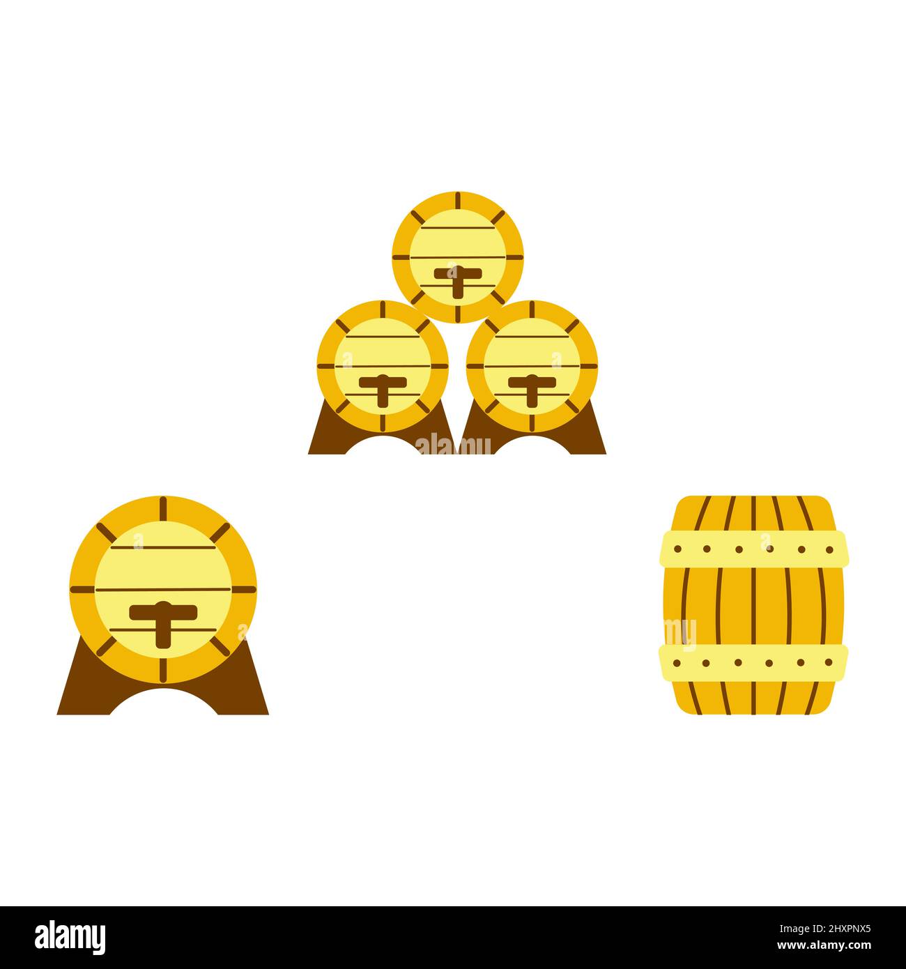 Geometric icon. Wooden barrels color illustration. Vector Stock Vector ...