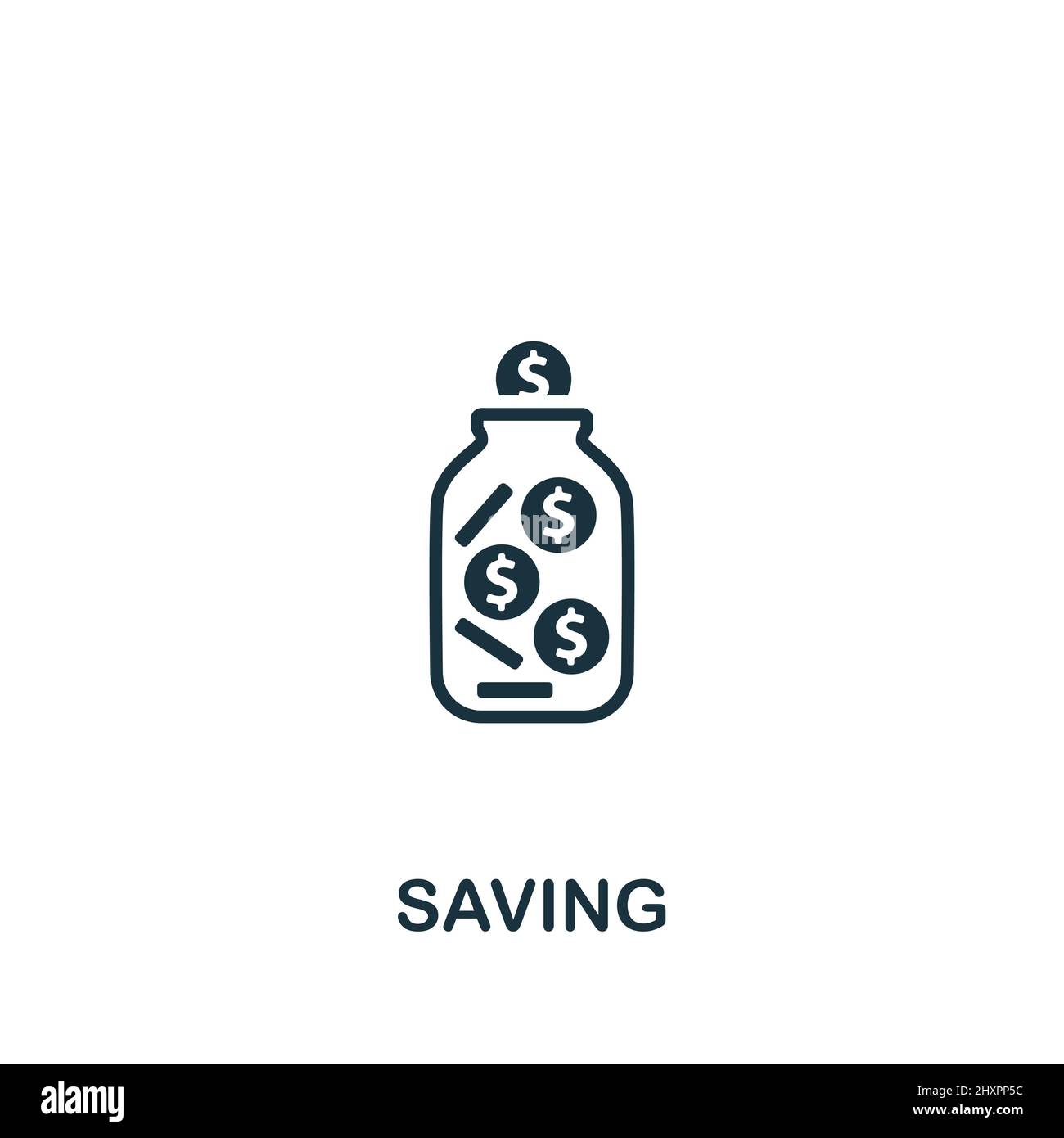 Saving icon. Simple line element symbol for templates, web design and ...