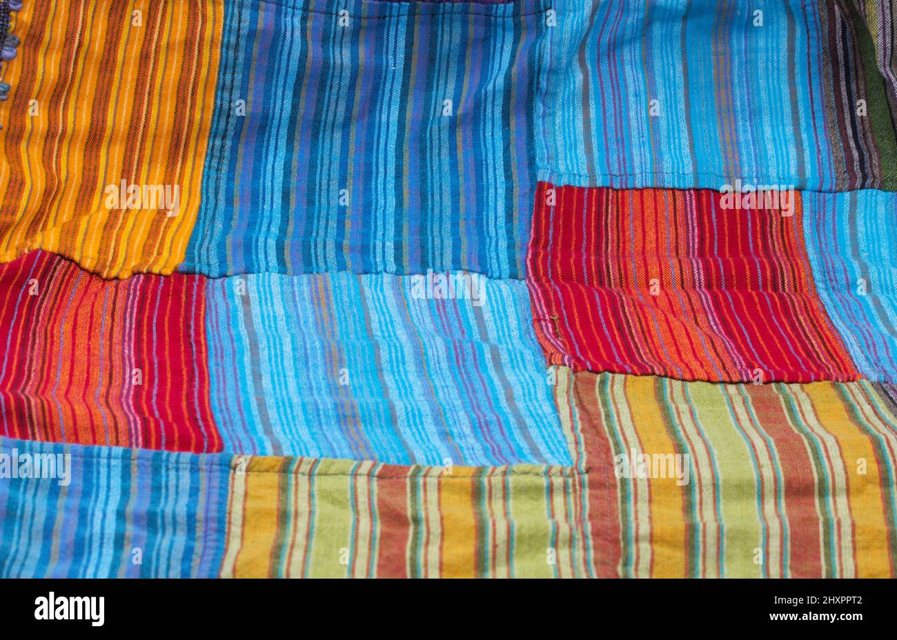 abstract fabric background made in patchwork, reuse, recycling fabric ...