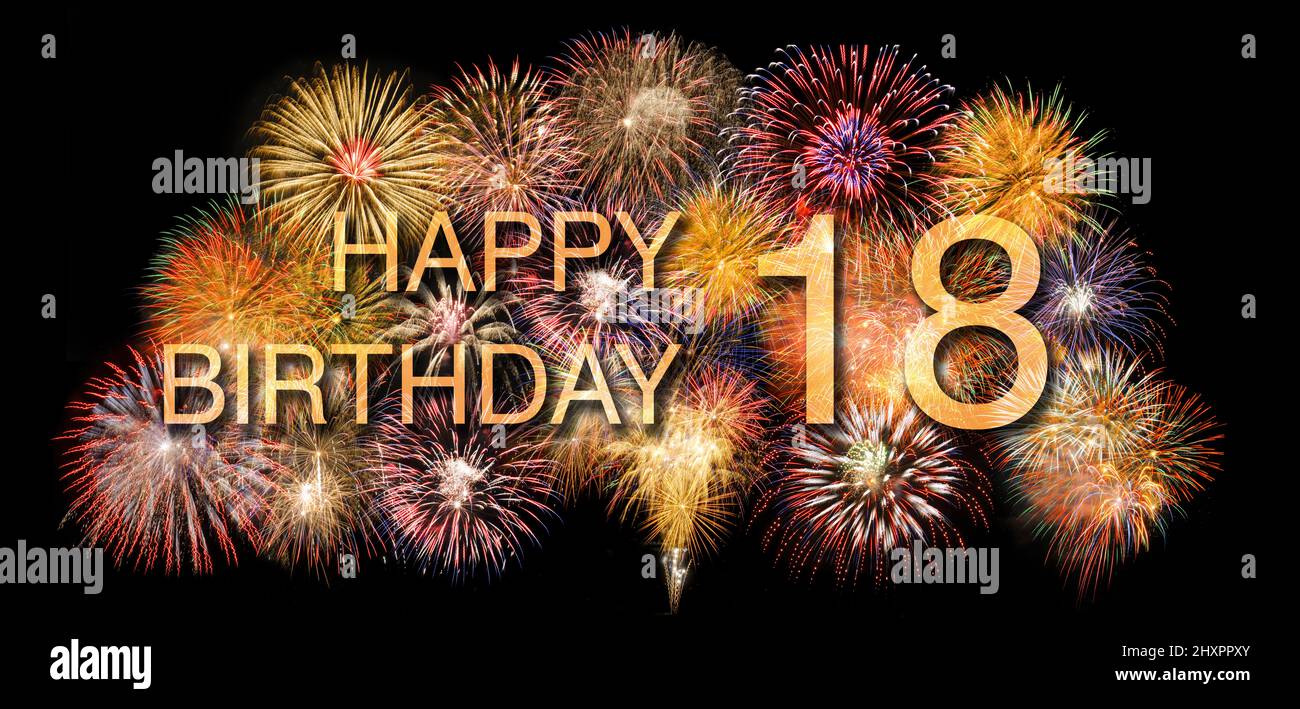 Happy congratulations to the 18th birthday Stock Photo - Alamy
