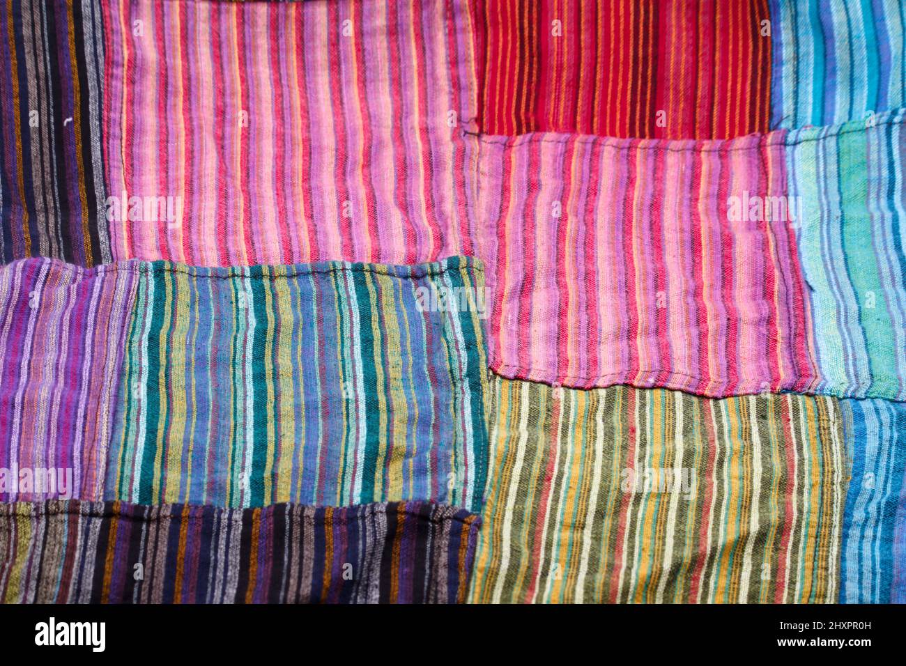 abstract fabric background made in patchwork, reuse, recycling fabric ...