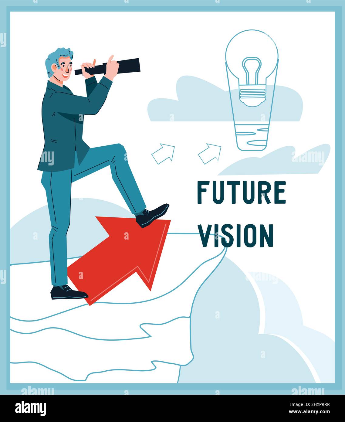Future vision and defining goals and objectives of business. , flat ...