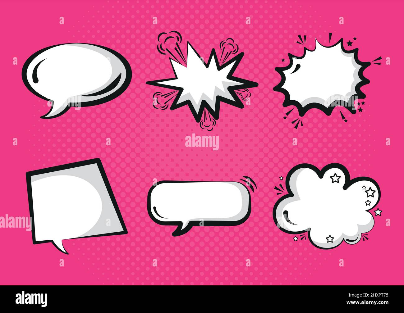 cartoon pop art bubbles set Stock Vector Image & Art - Alamy