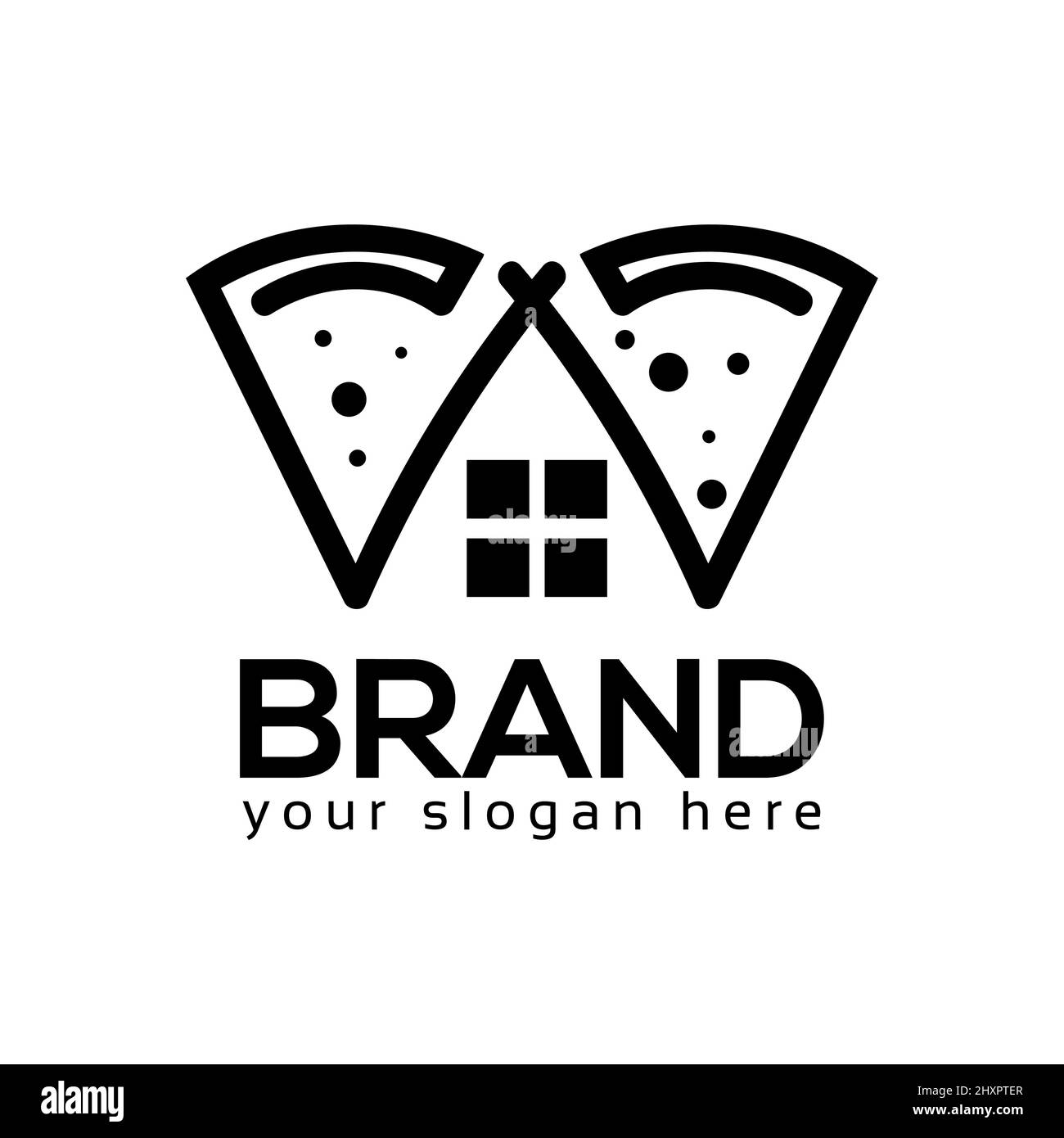 House pizza logo vector. Flat design. Vector Illustration on white ...