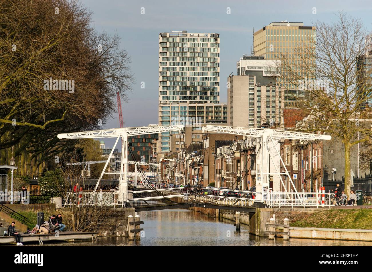 Utrecht, The Netherlands, March 13, 2022: steel drawbridge across ...