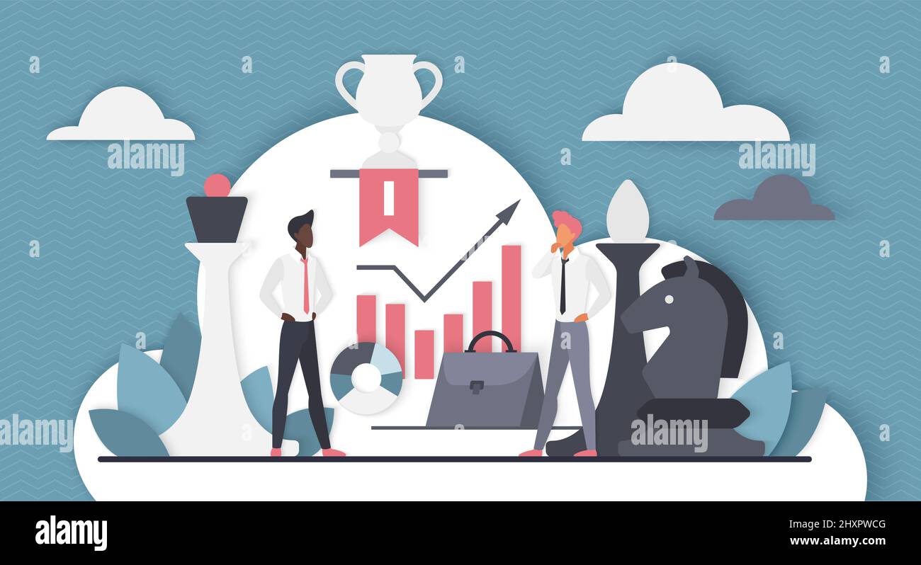 Business competition between office workers. Leaders win with strategic ...