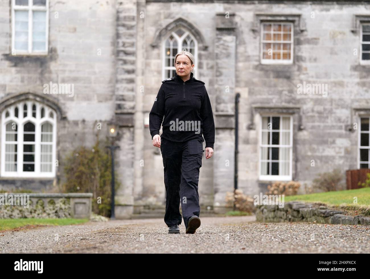 Police Scotland officer Sergeant Sara Hay speaks to the media at ...