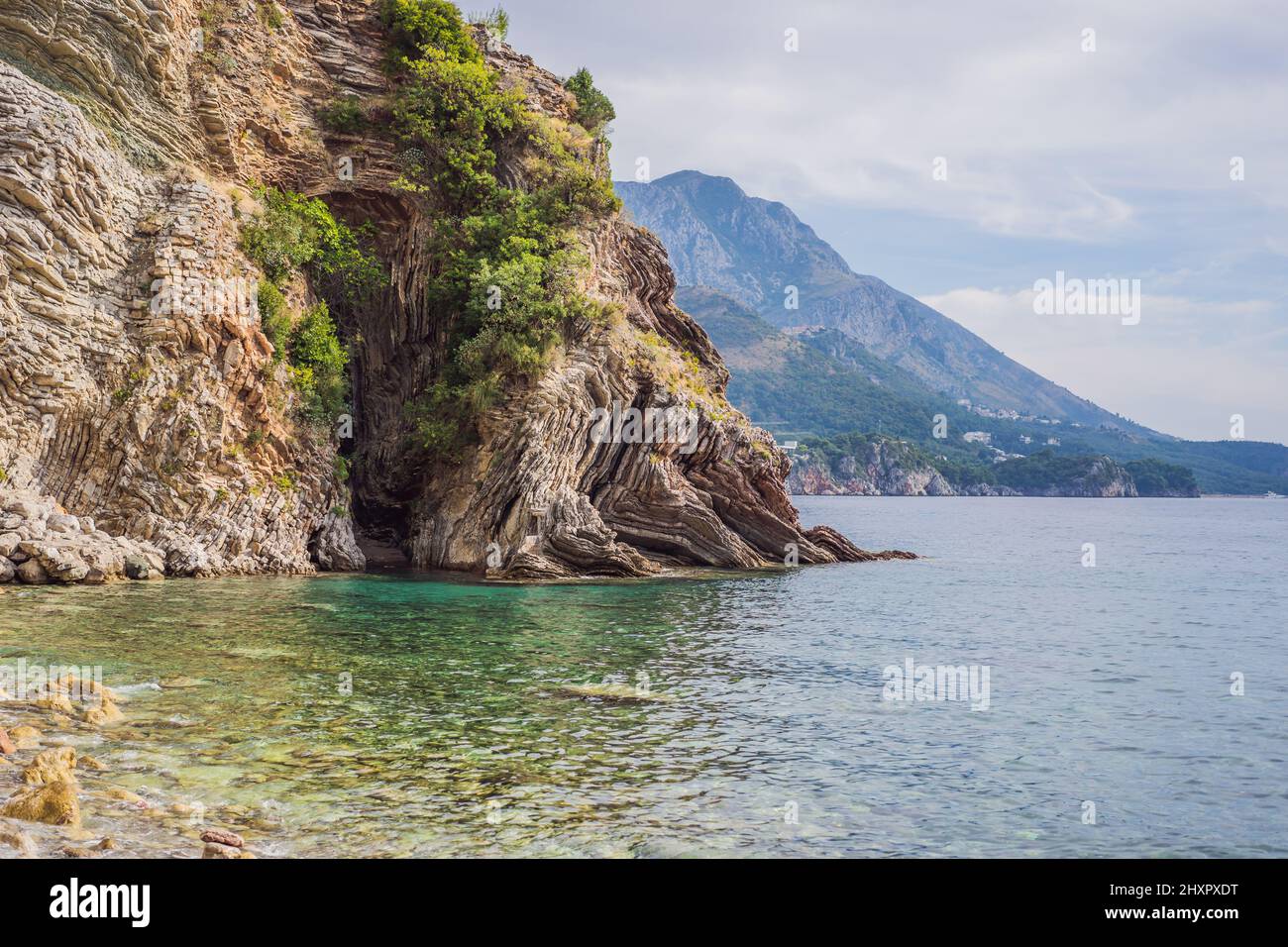 Beautiful rocks in the sea in Montenegro. Montenegro is a popular ...