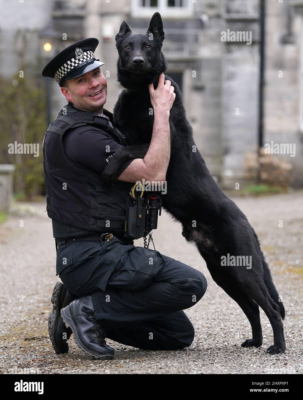 Police Scotland dog handler Constable Paul O'Donnell with 9 year old ...